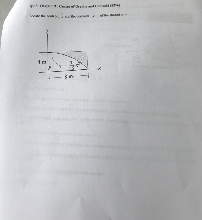 Solved QuS. Chapter 9 : Center of Gravity and Centroid (25%) | Chegg.com