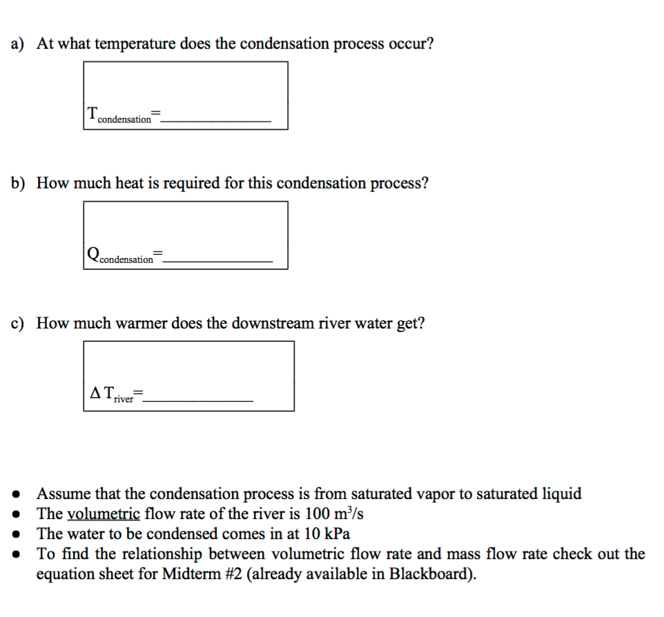 Solved: A) At What Temperature Does The Condensation Proce... | Chegg.com