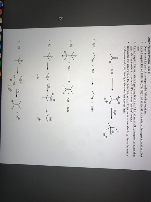Solved Arrow-Pushing Practice, Page 1: Draw arrows for each | Chegg.com