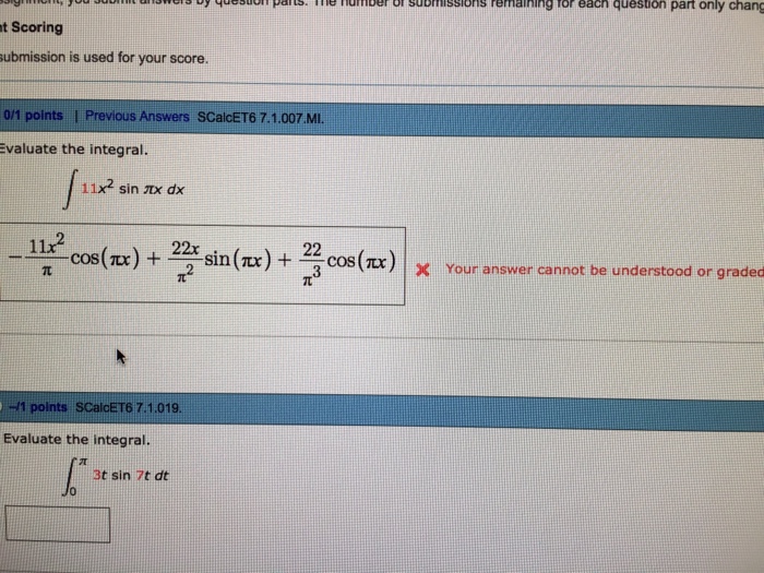 Solved: Did I Do This Integral Correct? Why The WebAssign ... | Chegg.com