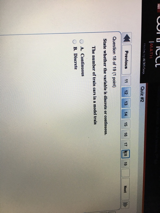 State whether the variable is discrete or continuous. | Chegg.com