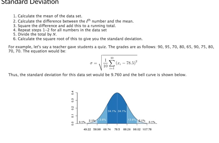 Solved Standard Deviation Standard deviation is a measure of | Chegg.com