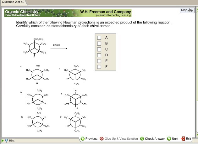 Solved: Question 2 Of 40 Map Organic Chemistry W.H. Freema... | Chegg.com