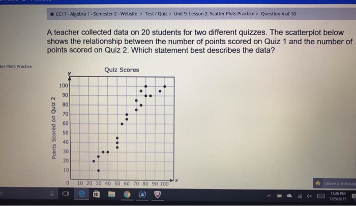 A teacher collected data on 20 students for two | Chegg.com