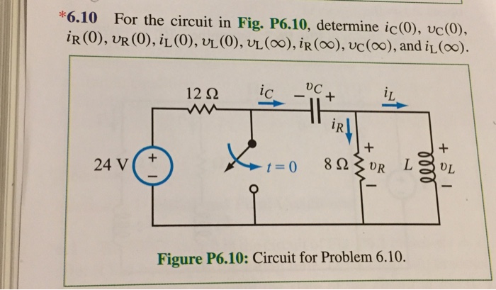 Solved *6.10 For the circuit in Fig. P6.10, determine IC(0), | Chegg.com