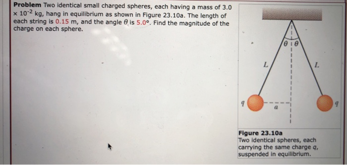 Solved: Problem Two Identical Small Charged Spheres, Each ... | Chegg.com
