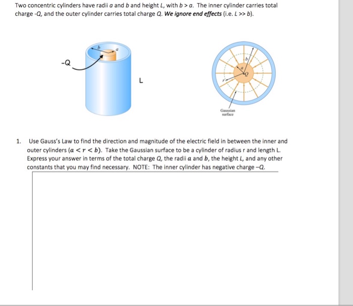 Solved: Two Concentric Cylinders Have Radii A And B And He... | Chegg.com