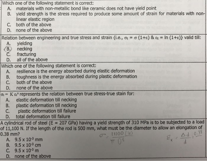 Solved Which one of the following statement is correct: | Chegg.com