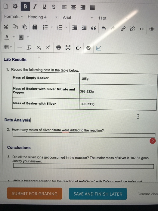 Solved: Formats- Heading 4 Arial 11pt 스、圆 Lab Resul... | Chegg.com