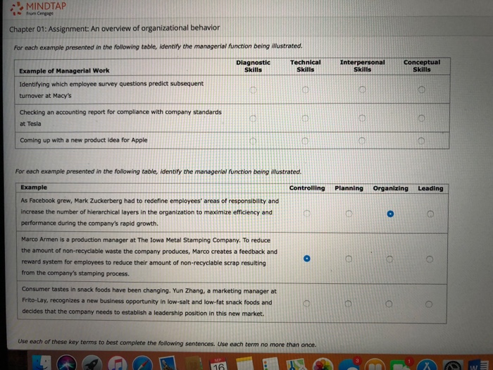 Solved: MINDTAP From Cengage Chapter 01: Assignment: An Ov... | Chegg.com