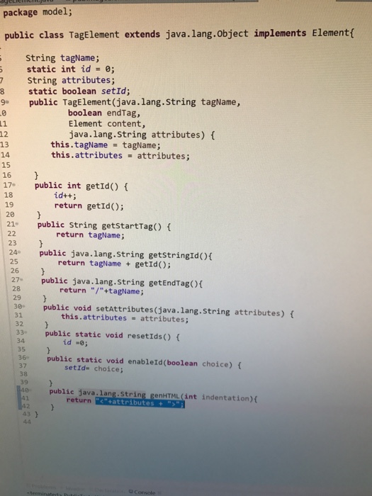 1 package model; 3 public class Inagetlenent extends | Chegg.com