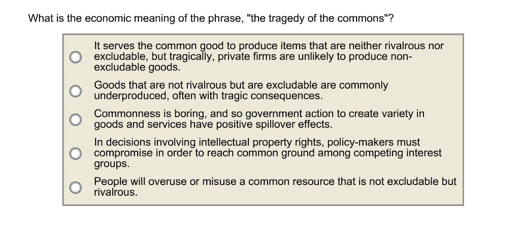 Solved What is the economic meaning of the phrase, "the | Chegg.com