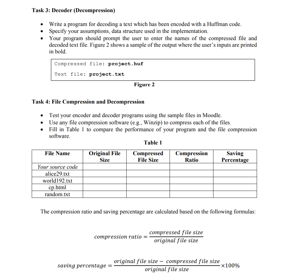 Solved Task 1 Huffman S Algorithm Constructing Huffman T