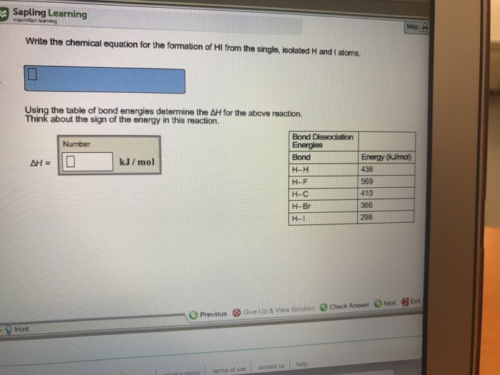 Solved: Write The Chemical Equation For The Formation Of H... | Chegg.com