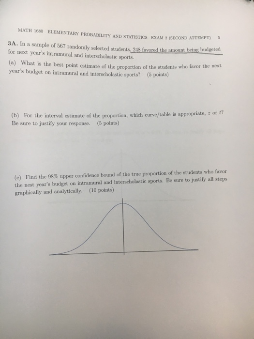 Solved MATH 1680 ELEMENTARY PROBABILITY AND STATISTICS EX Chegg
