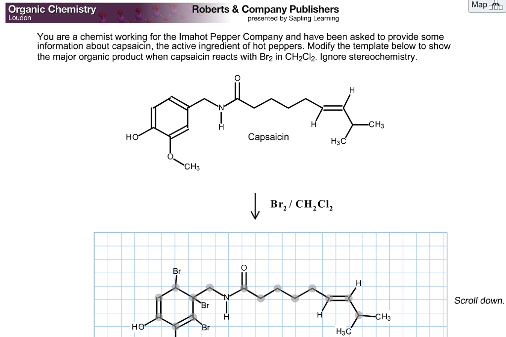 Solved: Map Organic Chemistry Loudon Roberts & Company Pub... | Chegg.com