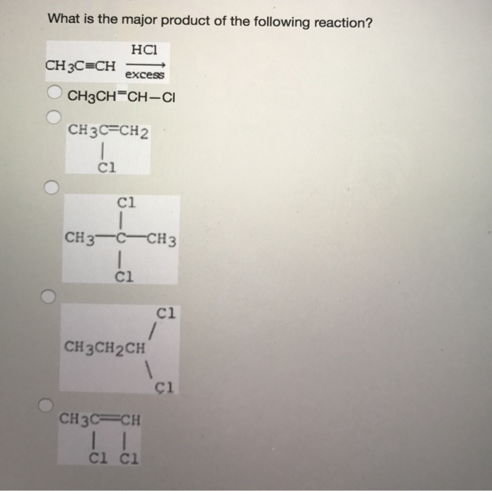 Solved: What Is The Major Product Of The Following Reactio... | Chegg.com