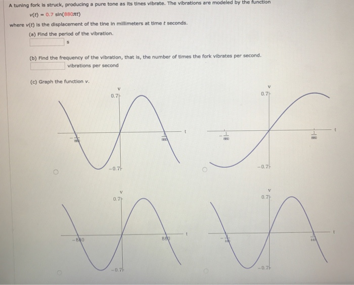 Solved: A Tuning Fork Is Struck, Producing A Pure Tone As ... | Chegg.com