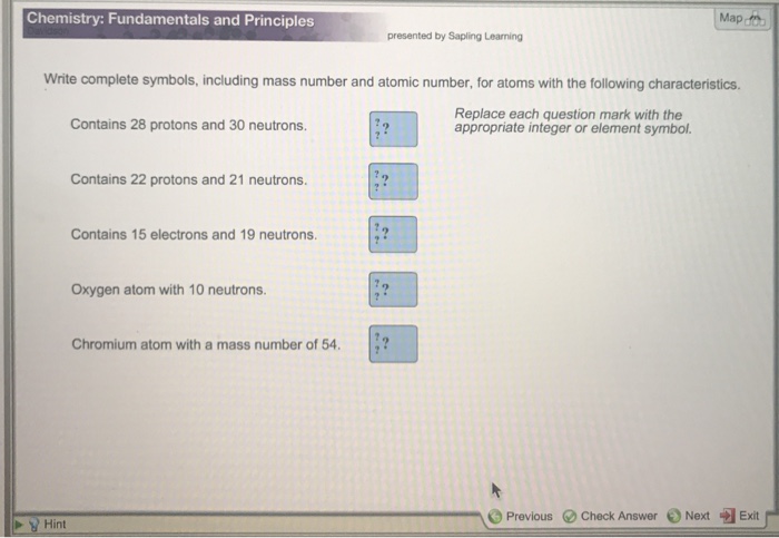 Solved: Chemistry: Fundamentals And Principles Map. Presen... | Chegg.com