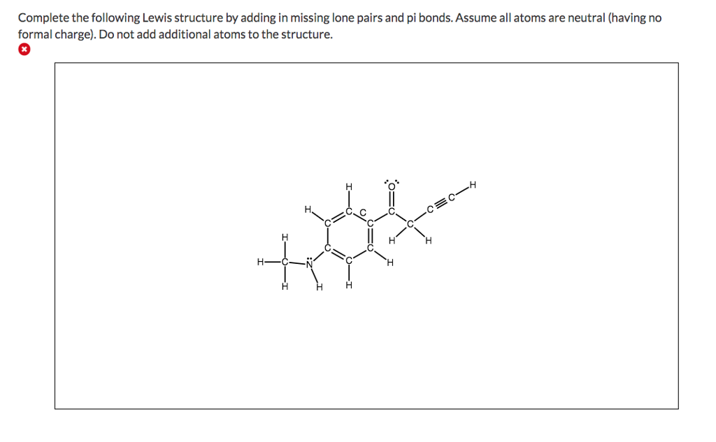 Solved Complete the following Lewis structure by adding in | Chegg.com