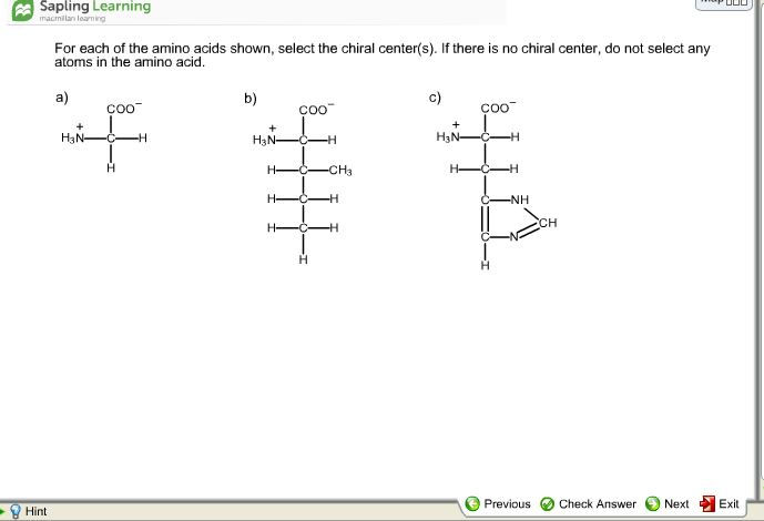 Solved: Sapling Learning For Each Of The Amino Acids Shown... | Chegg.com