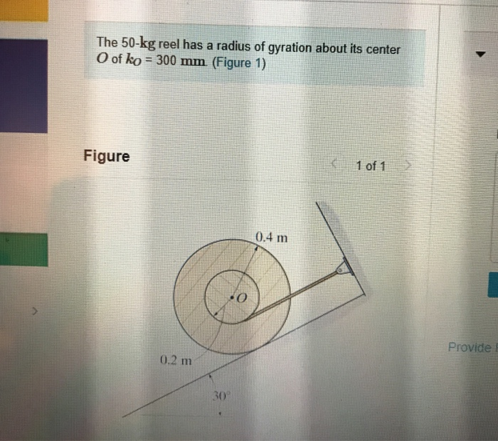 Solved The 50-kg reel has a radius of gyration about its | Chegg.com