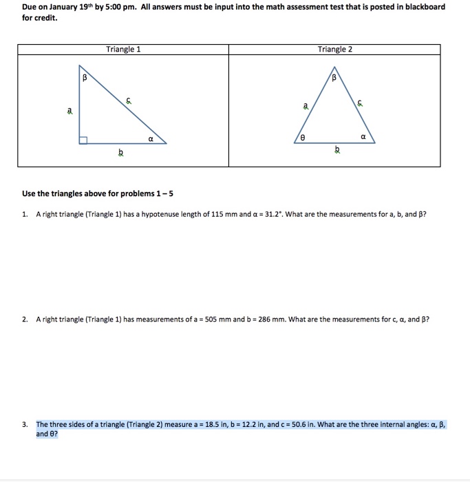 Solved Due on January 19th by 5:00 pm. All answers must be | Chegg.com