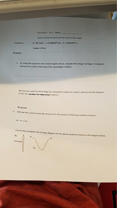 Solved: Equations: E = Hf = Hc/lambda: C = 3.00 Times 10^4... | Chegg.com