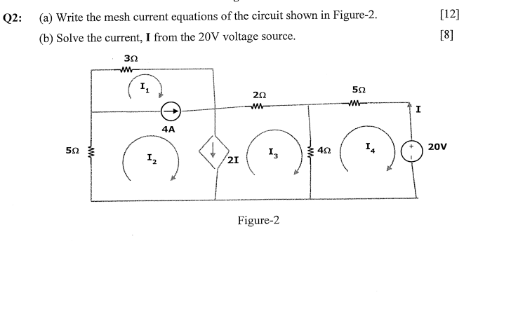 Solved 121 (a) Write the mesh current equations of the | Chegg.com