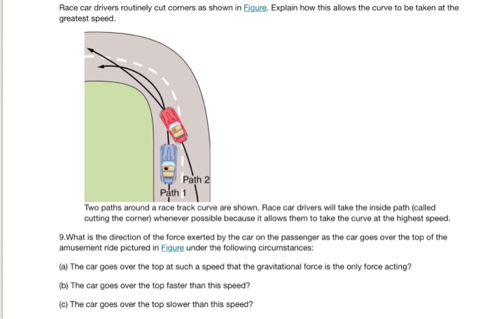 Solved: Race Car Drivers Routinely Cut Corners As Shown In... | Chegg.com