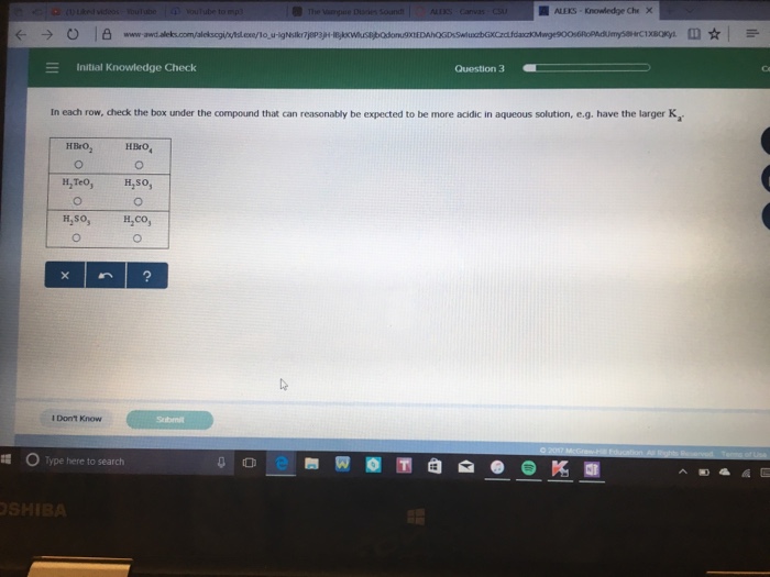 Solved: ALEKS Knowledge Che X Initial Knowledge Check Ques... | Chegg.com