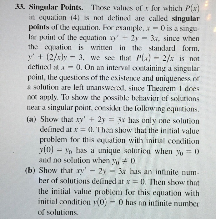 Solved 33. Singular Points. Those values of x for which P(x) | Chegg.com