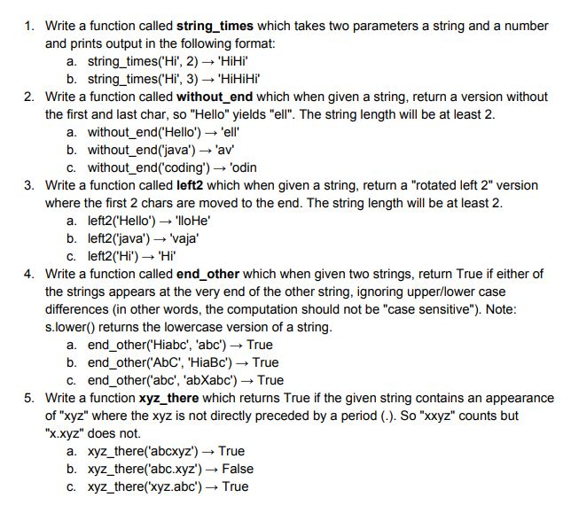 Solved: 1. Write A Function Called String Times Which Take... | Chegg.com