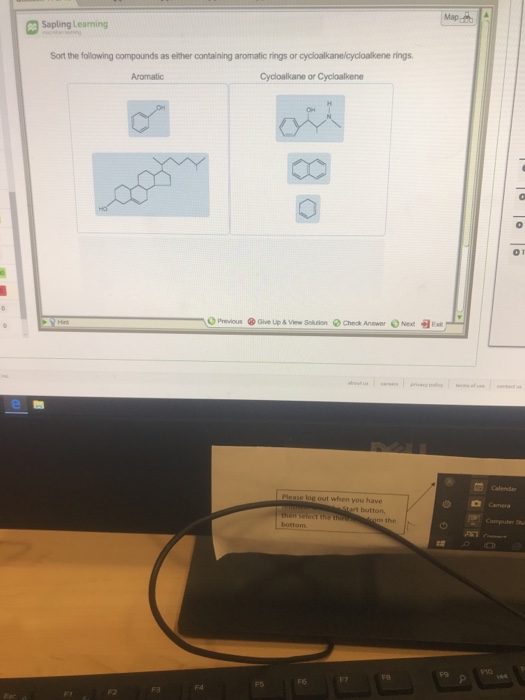 Solved: Map Sapling Learning Sort The Following Compounds ... | Chegg.com