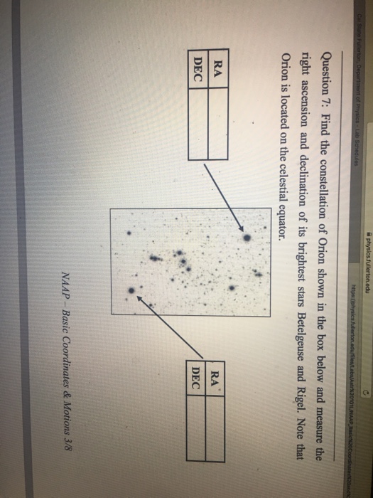 Solved: Find The Constellation Of Orion Shown In The Box B... | Chegg.com