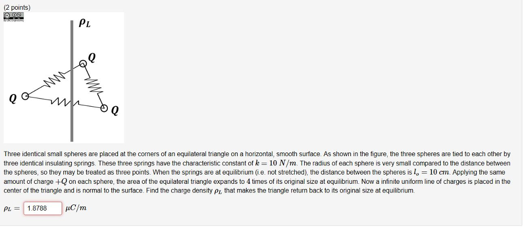 Solved: (2 Points) PL Three Identical Small Spheres Are Pl... | Chegg.com