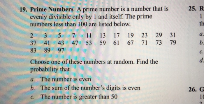 Solved 19. Prime Numbers A prime number is a number that is | Chegg.com