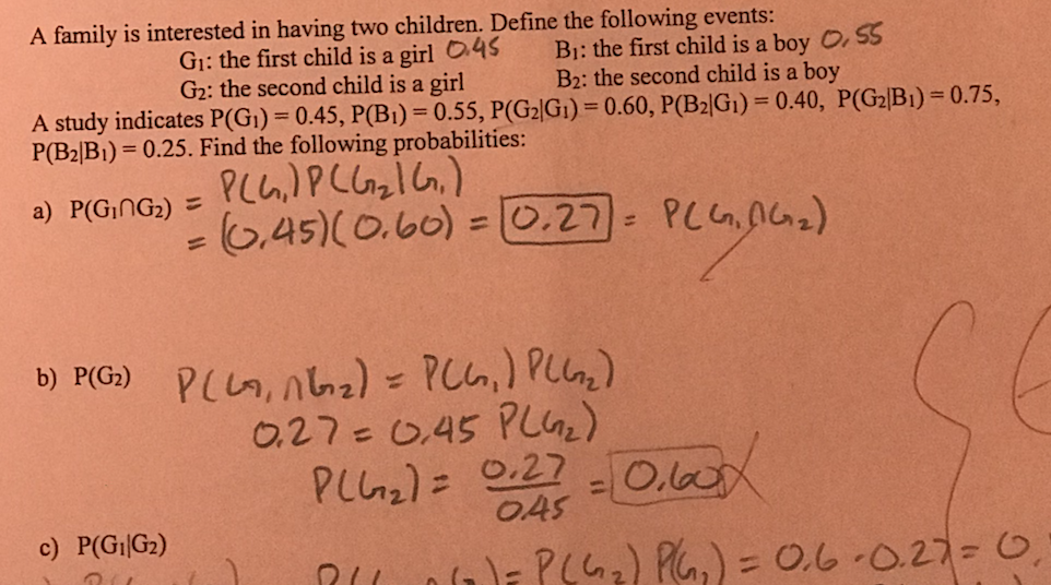 Solved A family is interested in having two children. Define | Chegg.com