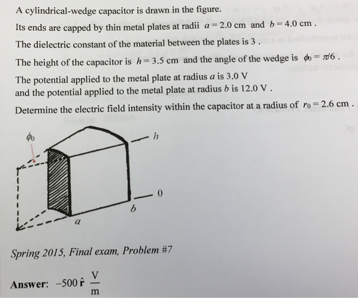 Solved: A Cylindrical-wedge Capacitor Is Drawn In The Figu... | Chegg.com