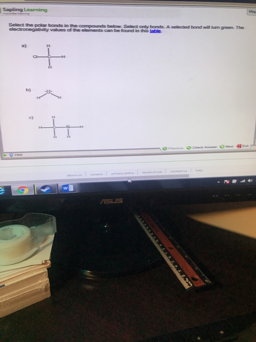 Solved: Sapling Learning Select The Polar Bonds In The Com... | Chegg.com