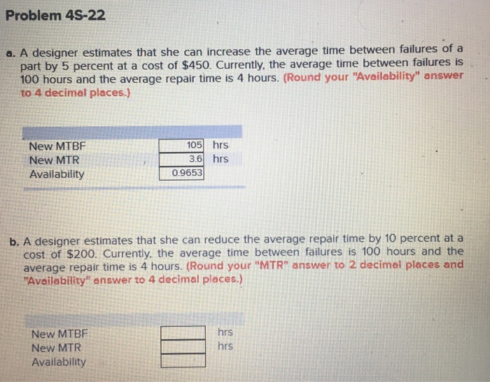 Solved Problem 4S-22 a. A designer estimates that she can | Chegg.com