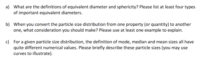 Solved a) What are the definitions of equivalent diameter | Chegg.com