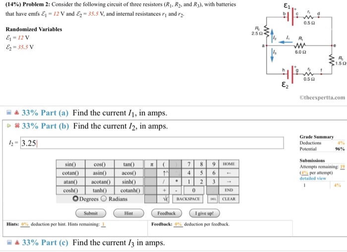 Solved: (14%) Problem 2: Consider The Following Circuit Of... | Chegg.com