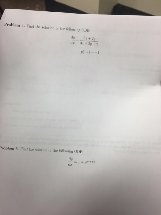 Solved Find the solution of the following ODE: dy/dx = 3x + | Chegg.com