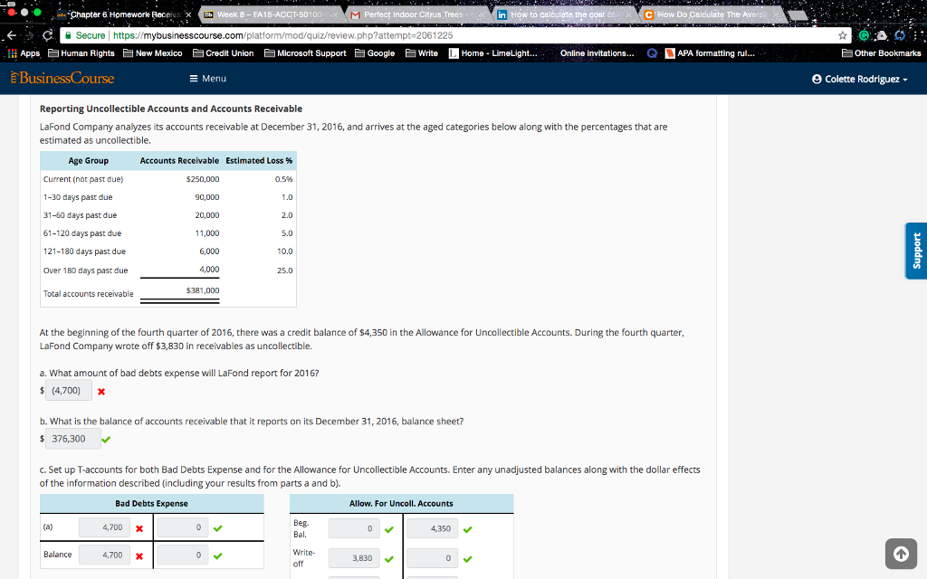 Solved: Having Trouble Calculating Bad Debt Expenses Quest... | Chegg.com