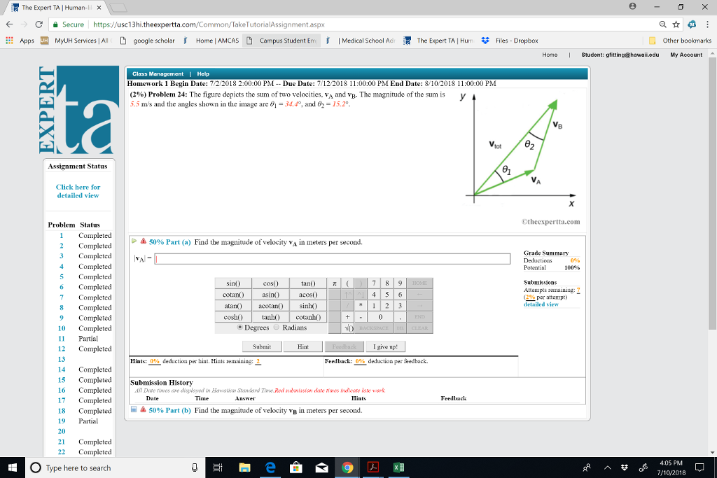 Solved: The Figure Depicts The Sum Of 2 Velocities Va And ... | Chegg.com