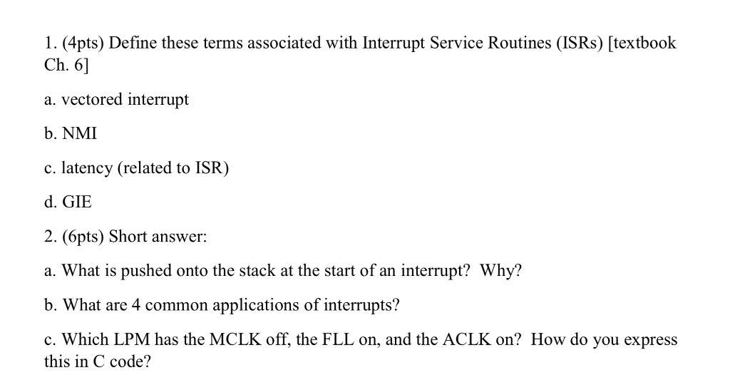 Solved 1. (4pts) Define these terms associated with | Chegg.com