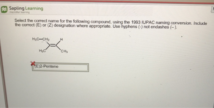 Solved: Sapling Learning Select The Correct Name For The F... | Chegg.com