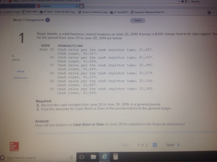 Solved Search ecampus Login Web AMT U Haul. Point of Sale | Chegg.com