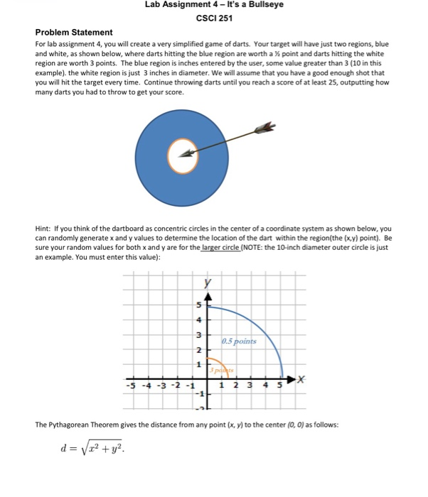 Solved Lab Assignment 4 Its A Bullseye Csci 251 Problem 